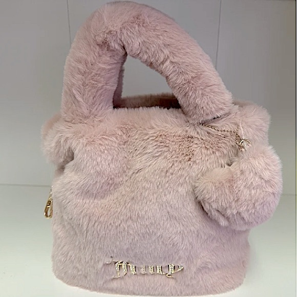 Juicy Couture | Bags | Juicy Couture Dusty Blush Fluffy Mini Tote Faux ...